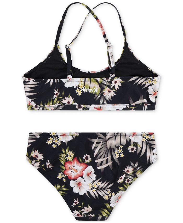 Hurley Big Girls Triangle Tropical-Print 2-Pc. Swimsuit - Macy's