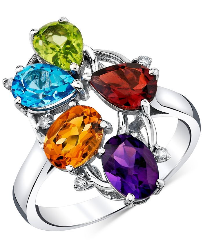 Macy's Multi-Gemstone (4-1/10 ct. t.w.) & Diamond Accent Openwork ...