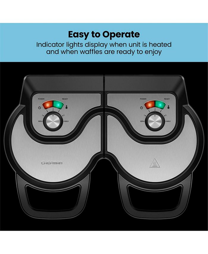 Chefman Double 6" Waffle Maker w/ Shade Selector, Non Stick Plates - Macy's