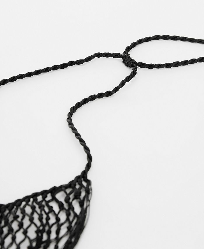 MANGO Women's Fringed Net Necklace - Macy's
