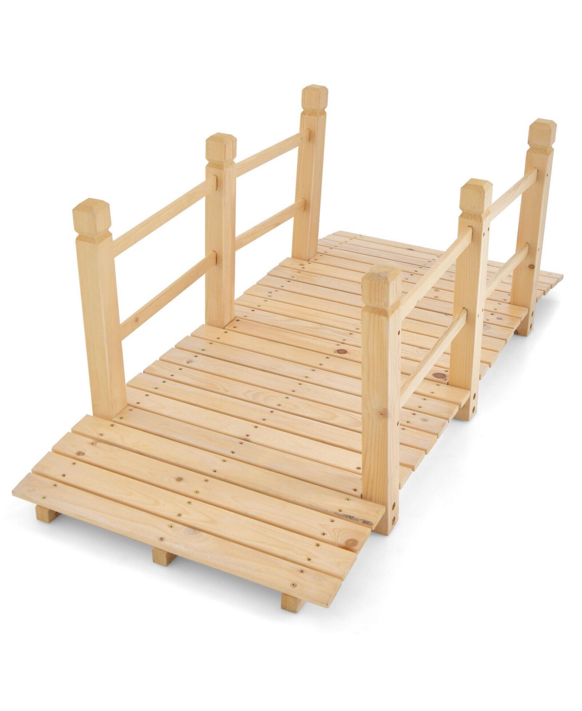 Click here for Slickblue 5 Feet Wooden Garden Bridge with Safety... prices