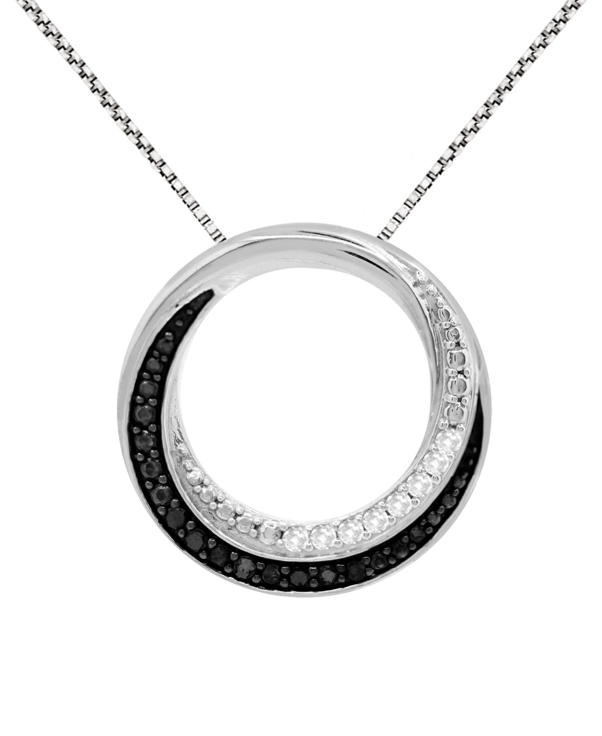 Click here for Black & White Diamond Circle 18 Pendant Necklace (... prices