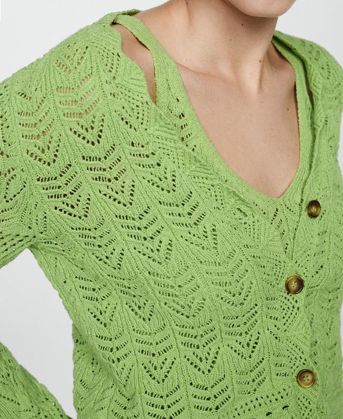 MANGO Women's Drawstring Detail Knitted Cardigan - Macy's