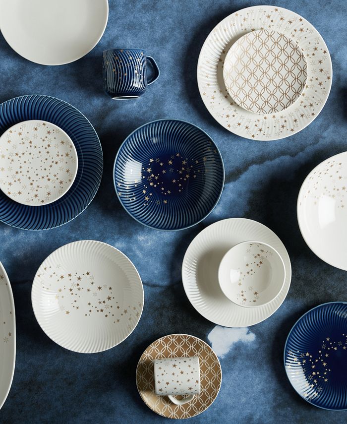 Denby Porcelain Arc White Stars Dinner Plate - Macy's