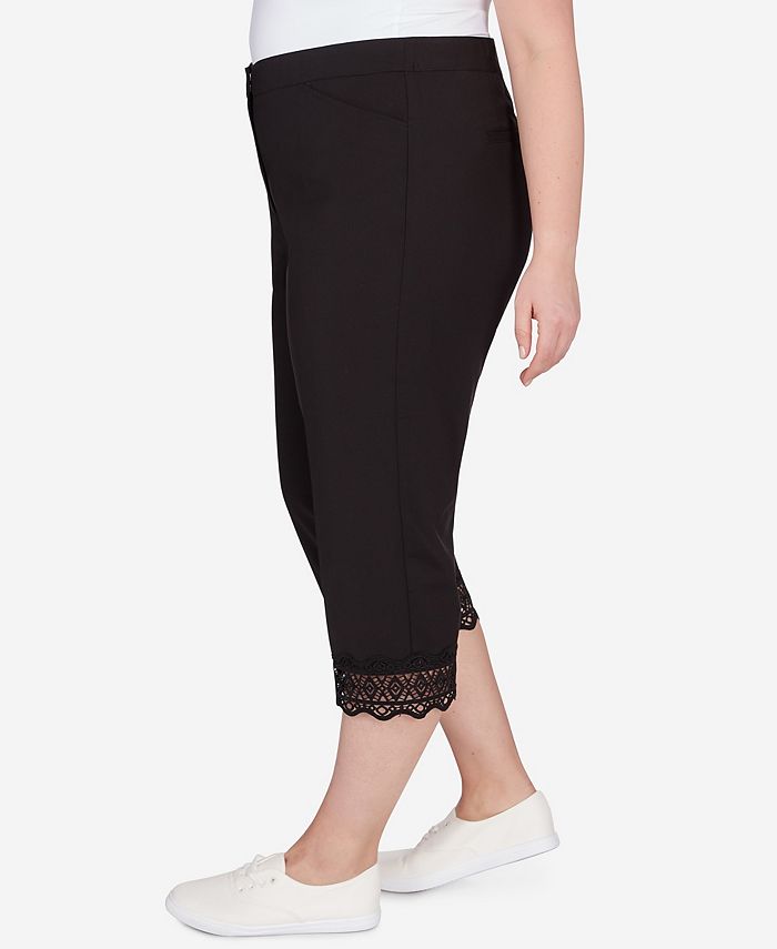 Ruby Rd. Plus Size Stretch Lace Hem Capri Pants - Macy's