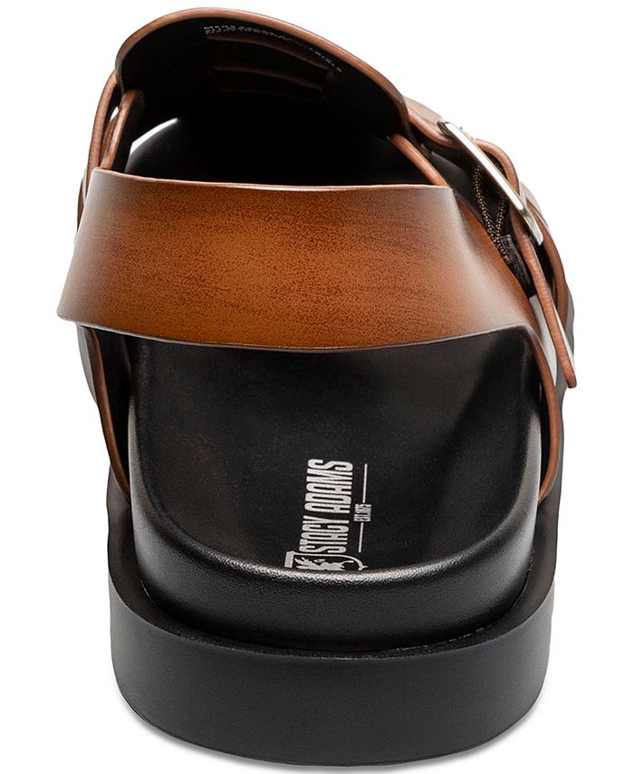 Stacy Adams Men's Montego Slingback Faux-Leather Buckle Sandals - Macy's