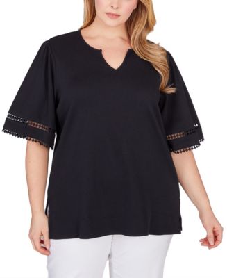 Ruby Rd. Plus Size Interlock Knit Top - Macy's