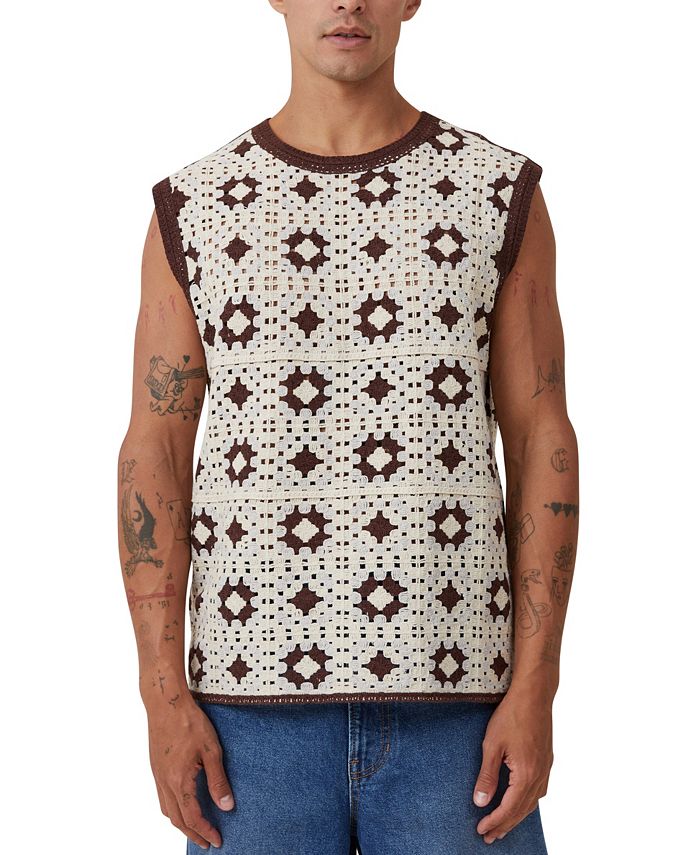 COTTON ON Men's Crochet Muscle Top - Macy's