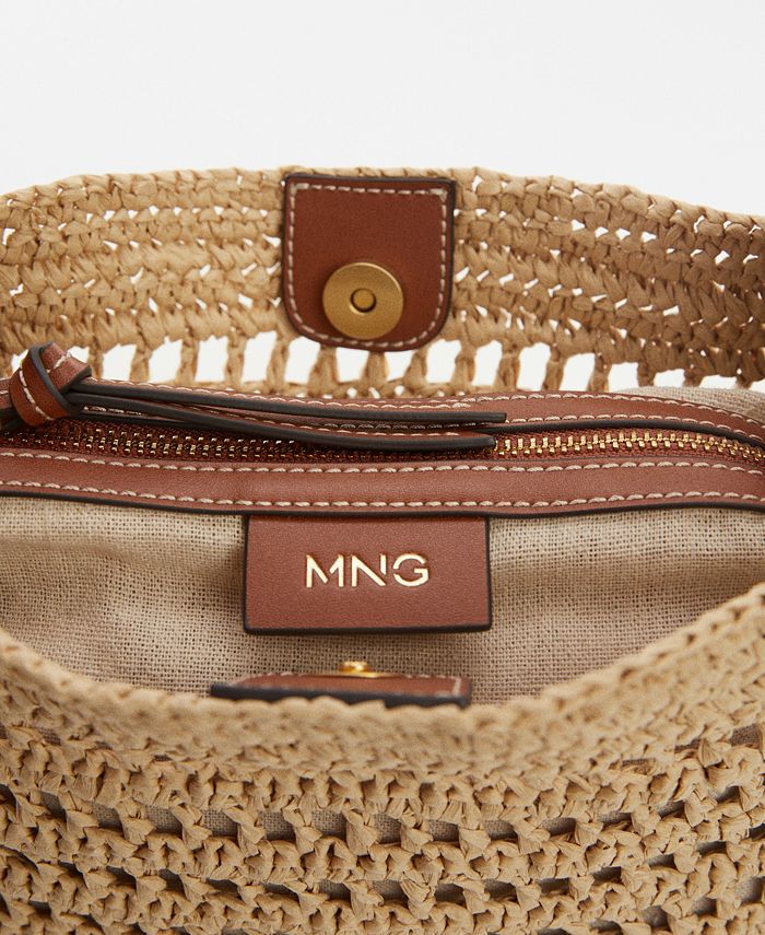 MANGO Women's Natural Fiber Sack Bag - Macy's