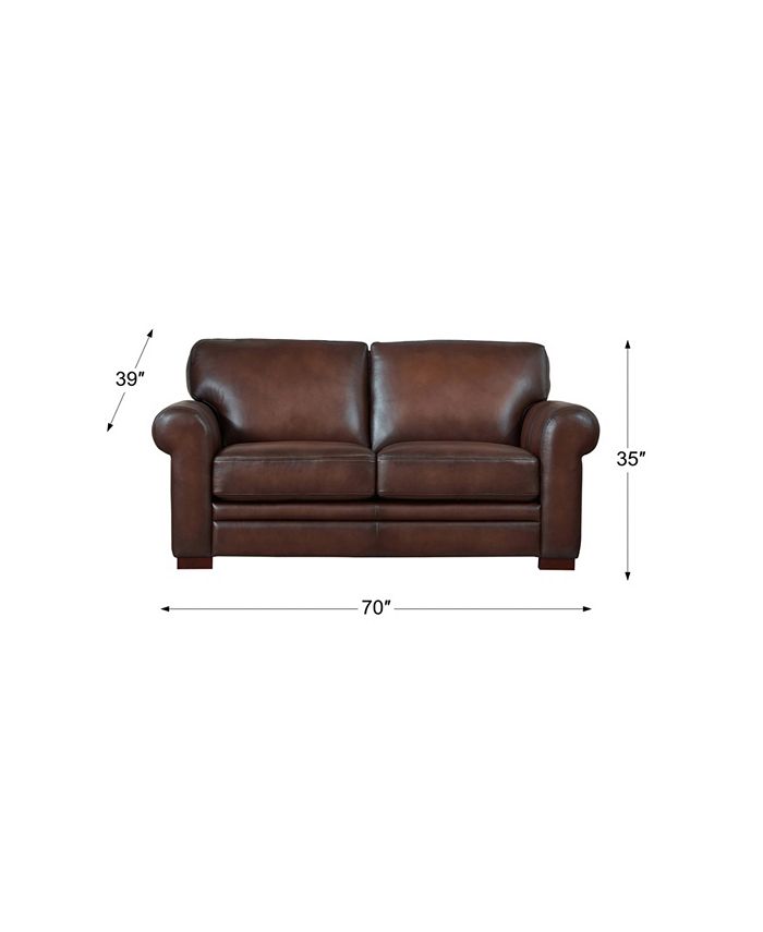 Hydeline Brookfield 70" Top Grain Leather Loveseat - Macy's