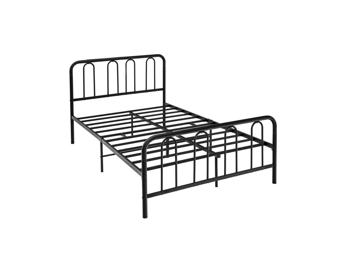 Click here for Metal Bed Frame with Headboard and Footboard - Bla... prices