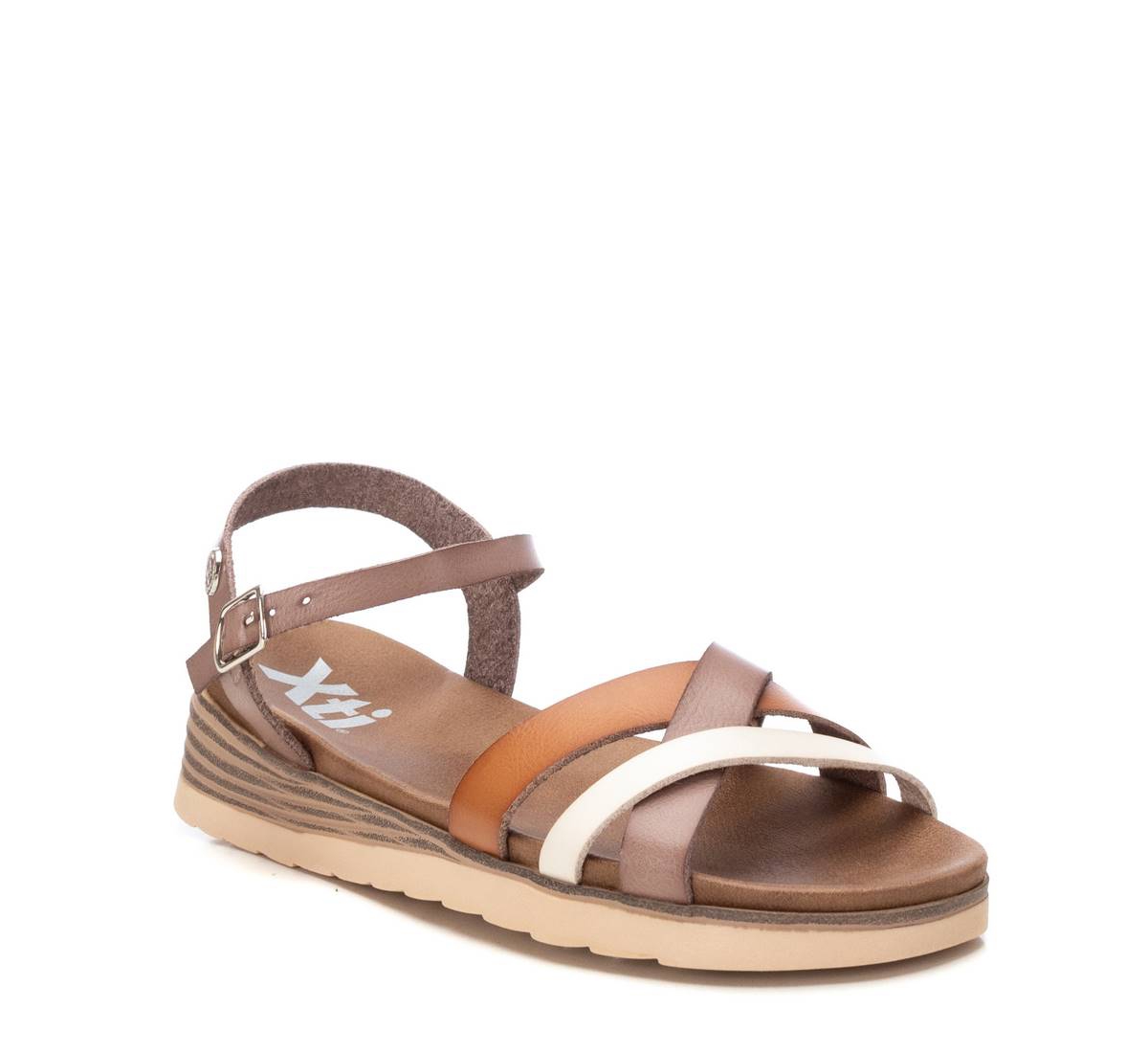 Click here for Womens Low Wedge Strappy Sandals By Xti - Beige prices