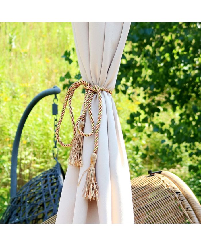 Sunnydaze Decor Indoor/Outdoor Rope Curtain Tiebacks - Copper - Set of ...