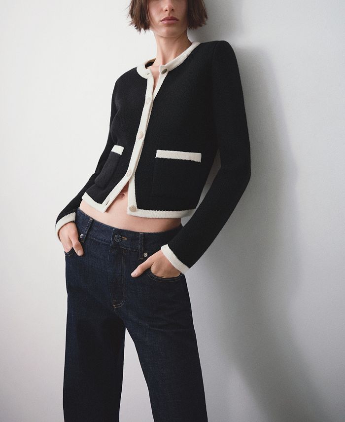 MANGO Women's Knitted Buttoned Jacket - Macy's