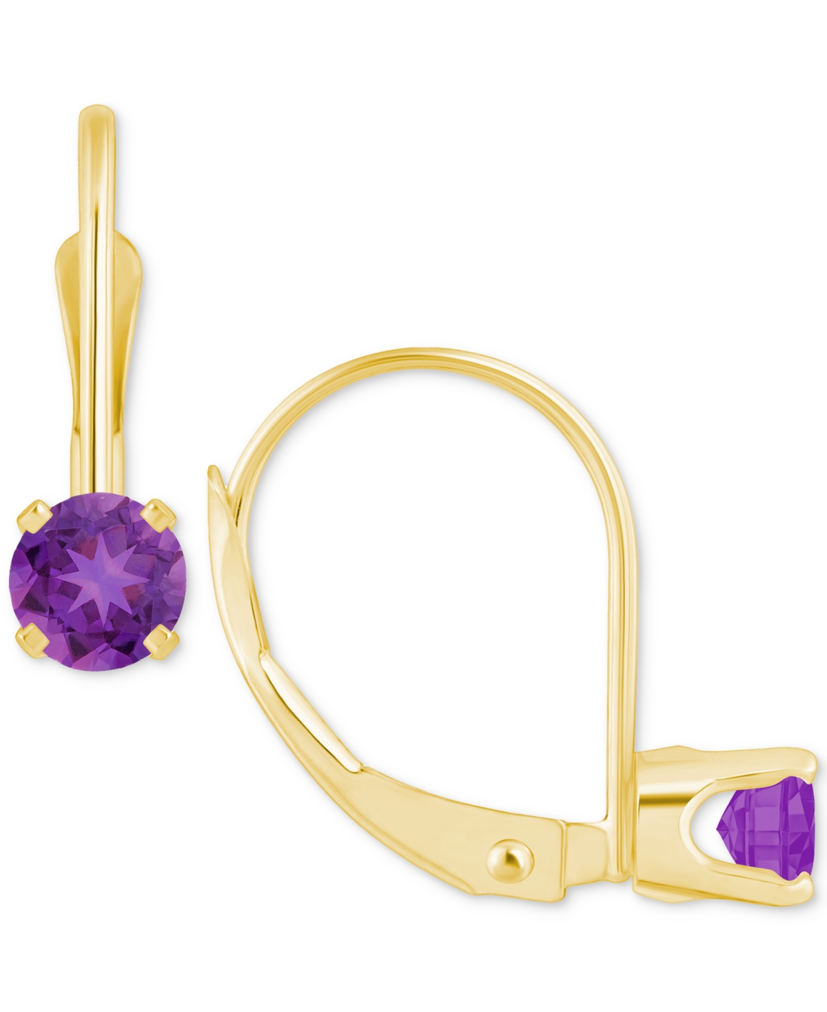 Click here for Amethyst Solitaire Leverback Earrings (1/2 ct. t.w... prices