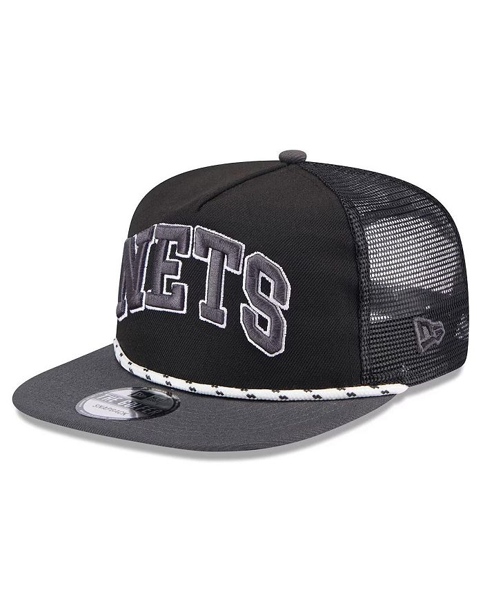 New Era Men's Black/Charcoal Brooklyn Nets Throwback Team Arch Golfer ...