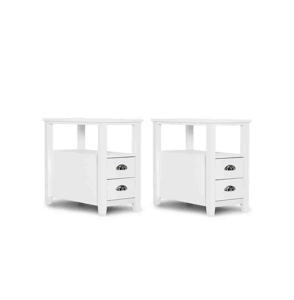 Click here for Slickblue Set of 2 End Table Wooden with 2 Drawer... prices