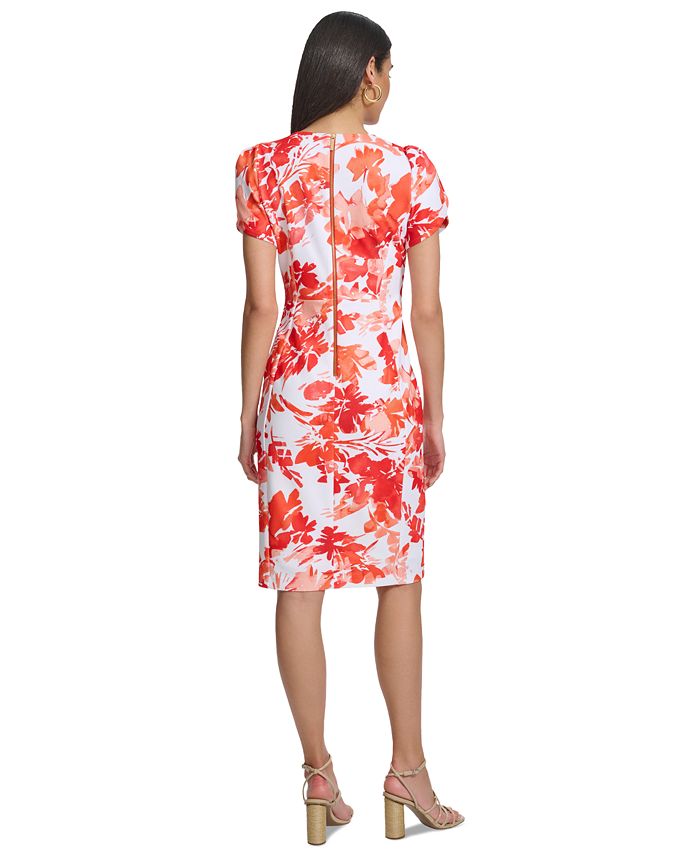Calvin Klein Women's Short-Sleeve Scuba-Crepe Sheath Dress - Macy's