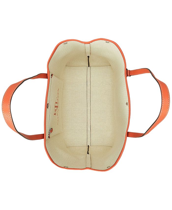 Lauren Ralph Lauren Pebbled Leather Extra-Large Emerie Tote Bag - Macy's