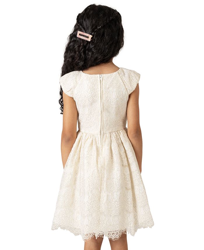 Rare Editions Little Girls Foil Lace Social Dress - Macy's