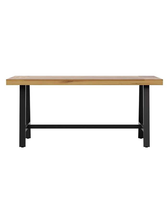 MERRICK LANE Zuli Solid Acacia Wood Dining Table With Metal Legs For ...