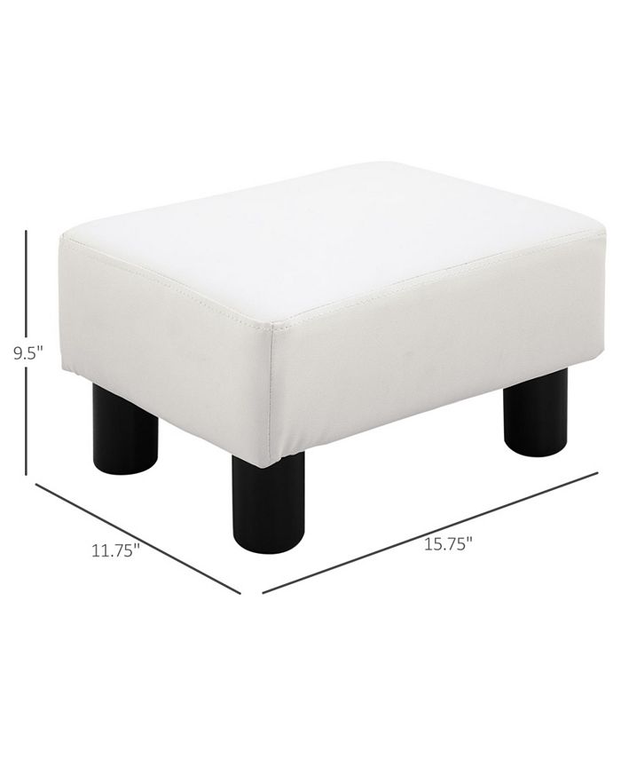 HOMCOM Modern Small Ottoman Footrest PU Leather Footstool Rectangular ...