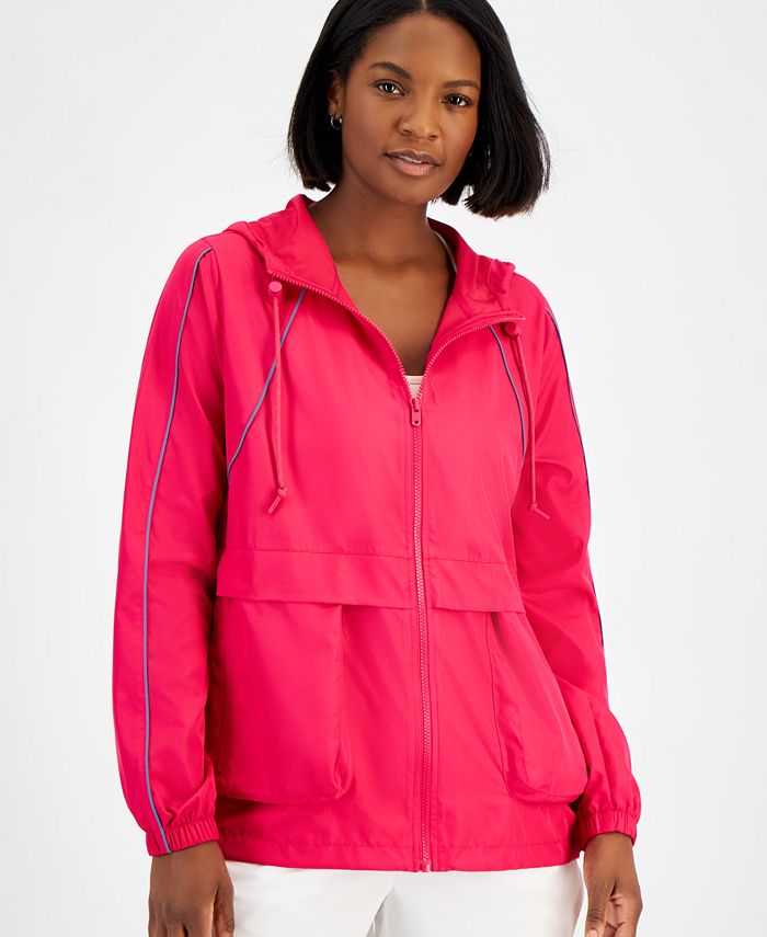 ID Ideology Women's Hooded Packable Zip-Front Jacket, Created for Macy ...