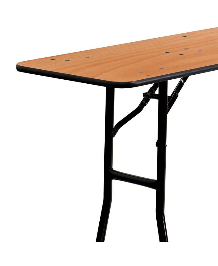 EMMA+OLIVER 8-Foot Rectangular Wood Folding Training / Seminar Table ...