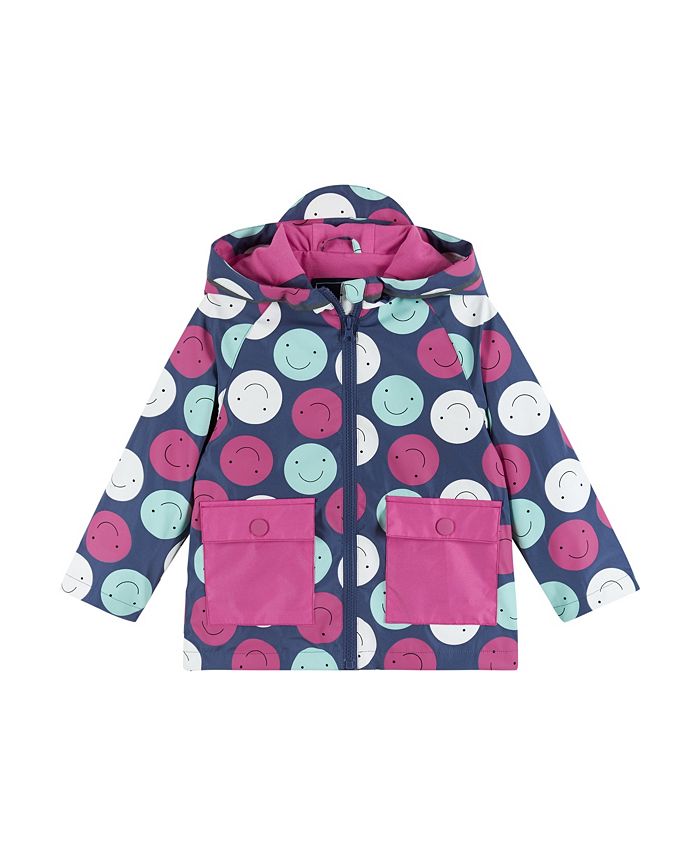 Andy & Evan Little Girls Smiley Print Color Change Raincoat - Macy's