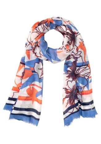 Olsen Multi-Print Scarf with Frayed Edge Trim - Macy's