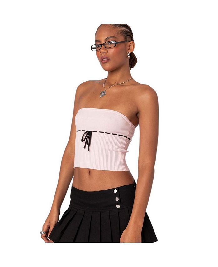 Edikted Women's Elsie Knitted Tie Tube Top - Macy's