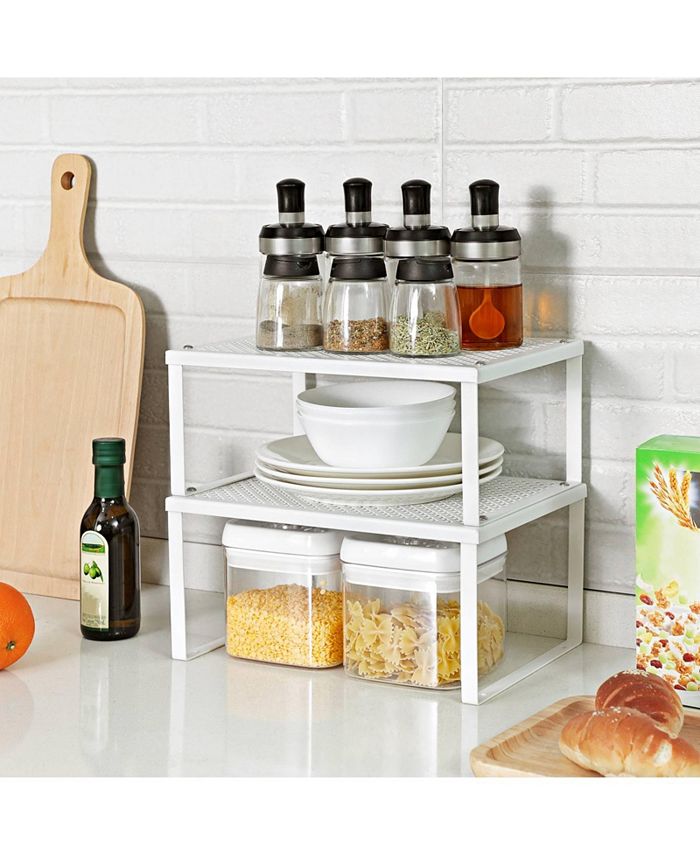 Slickblue Cabinet Shelf Organizer, Stackable, Expandable, Set of 2 ...