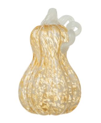Glitzhome 8.5"H Fall Amber Dots Glass Gourd - Macy's