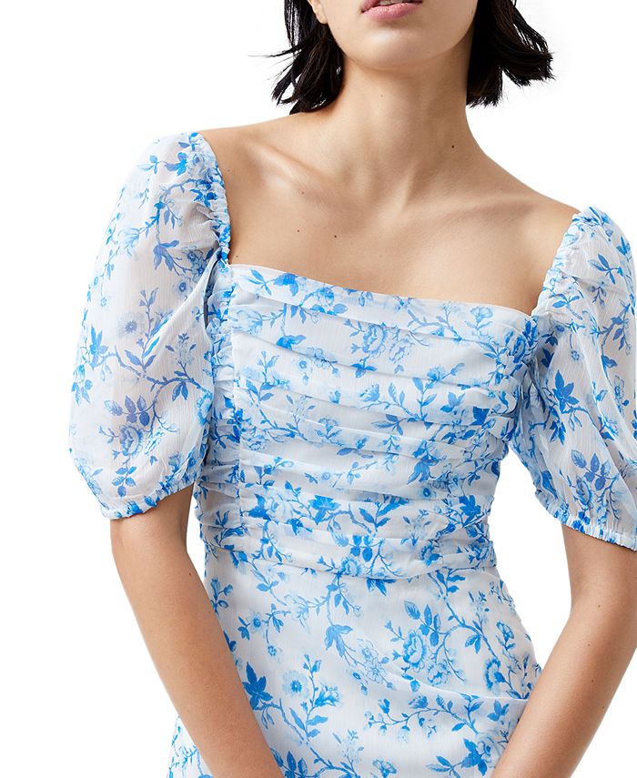 French Connection Women's Catrina Crinkle Ruched Midi Dress - Macy's