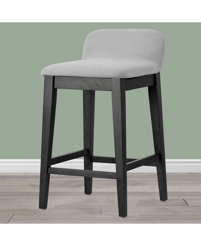 Glamour Home 25" Atia Rubberwood, Fabric Counter Height Stool, Set of 2 ...