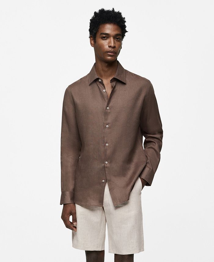 MANGO Men's 100% Linen Shirt - Macy's