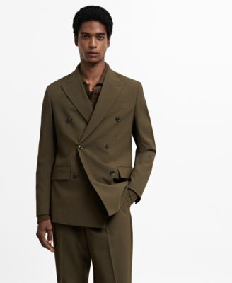 Mango Men's Slim Fit Double-Breasted Suit Blazer - Macy's