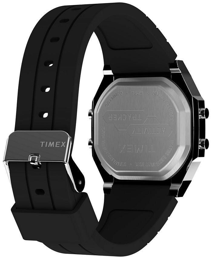 Timex Unisex Activity Tracker Digital Black Silicone Strap 40mm ...