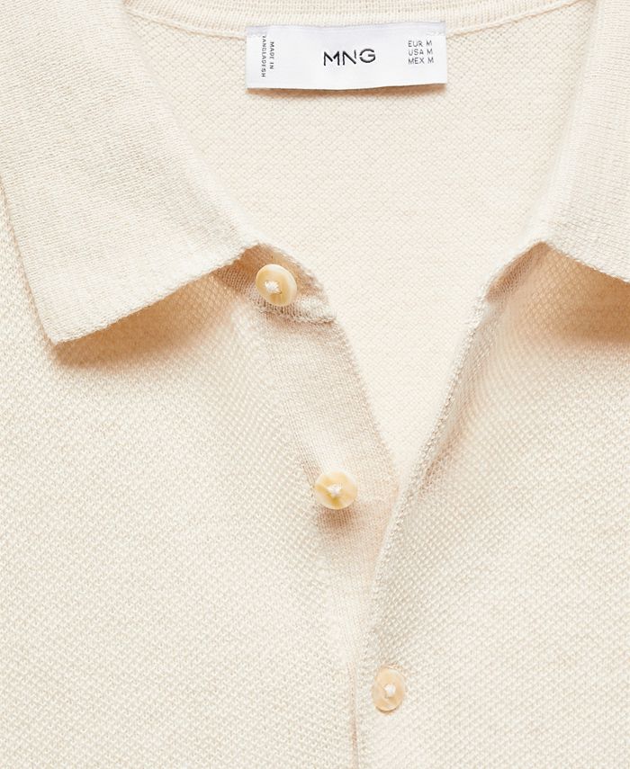 MANGO Men's Short-Sleeved Knitted Polo Shirt - Macy's
