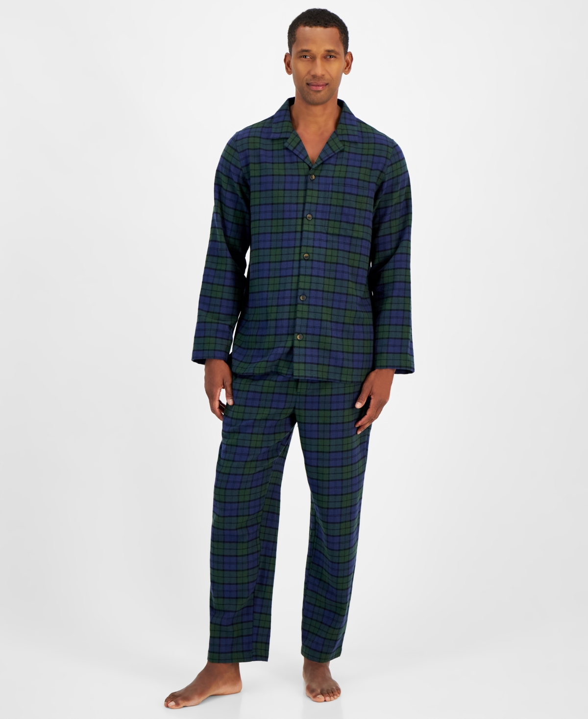 Click here for Club Room Mens 2-Pc. Sato Plaid Flannel Pajama Set... prices