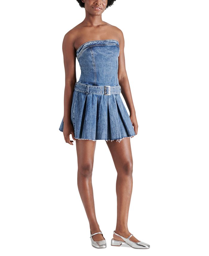 Steve Madden Women's Rowe Strapless Denim Dress - Macy's