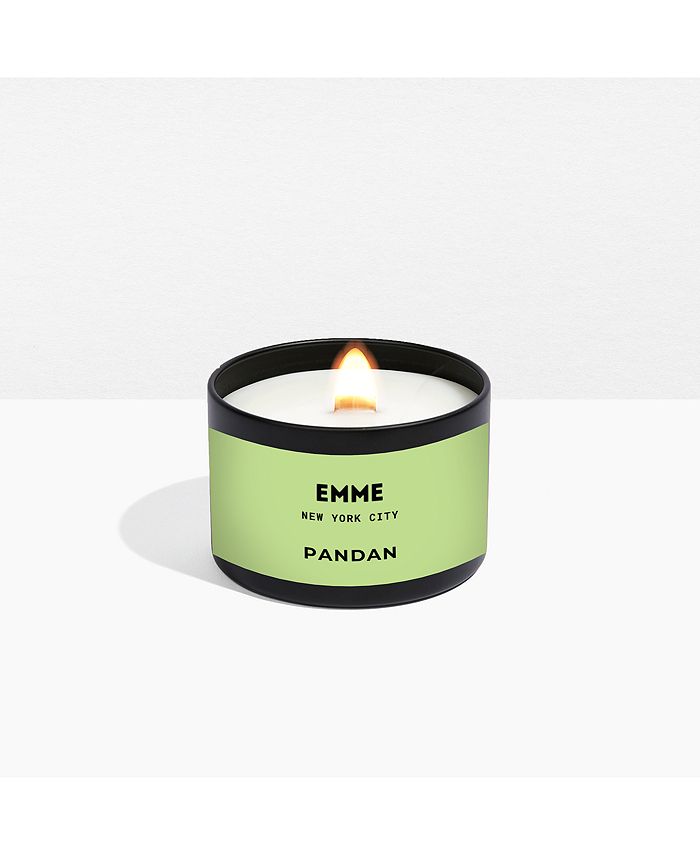 EMME nyc Natural Soy Pandan Scented Candle Tin with Wood Wick 4 oz - Macy's