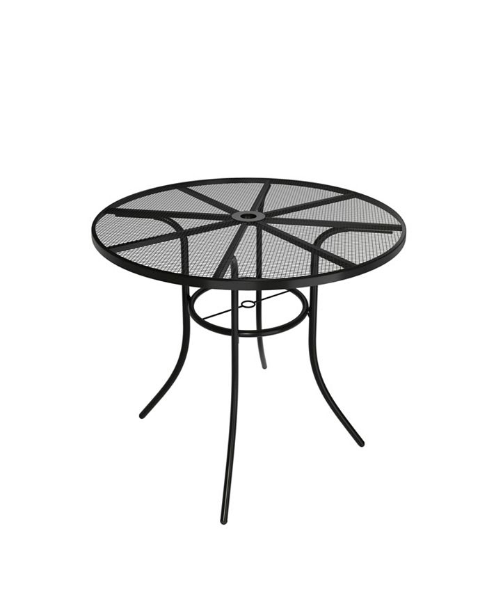 Mondawe Steel Mesh Table Round Circle Dining Table With Umbrella Hole ...