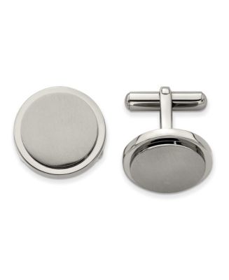 Chisel Titanium Brushed and Polished Cuff Links - Macy's