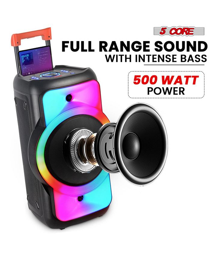 5 Core Bluetooth Speaker 2 Wireless Microphones Karaoke Machine 12 ...