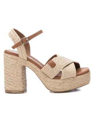 Women's Heeled Jute Platform Sandals By XTI - Macy's