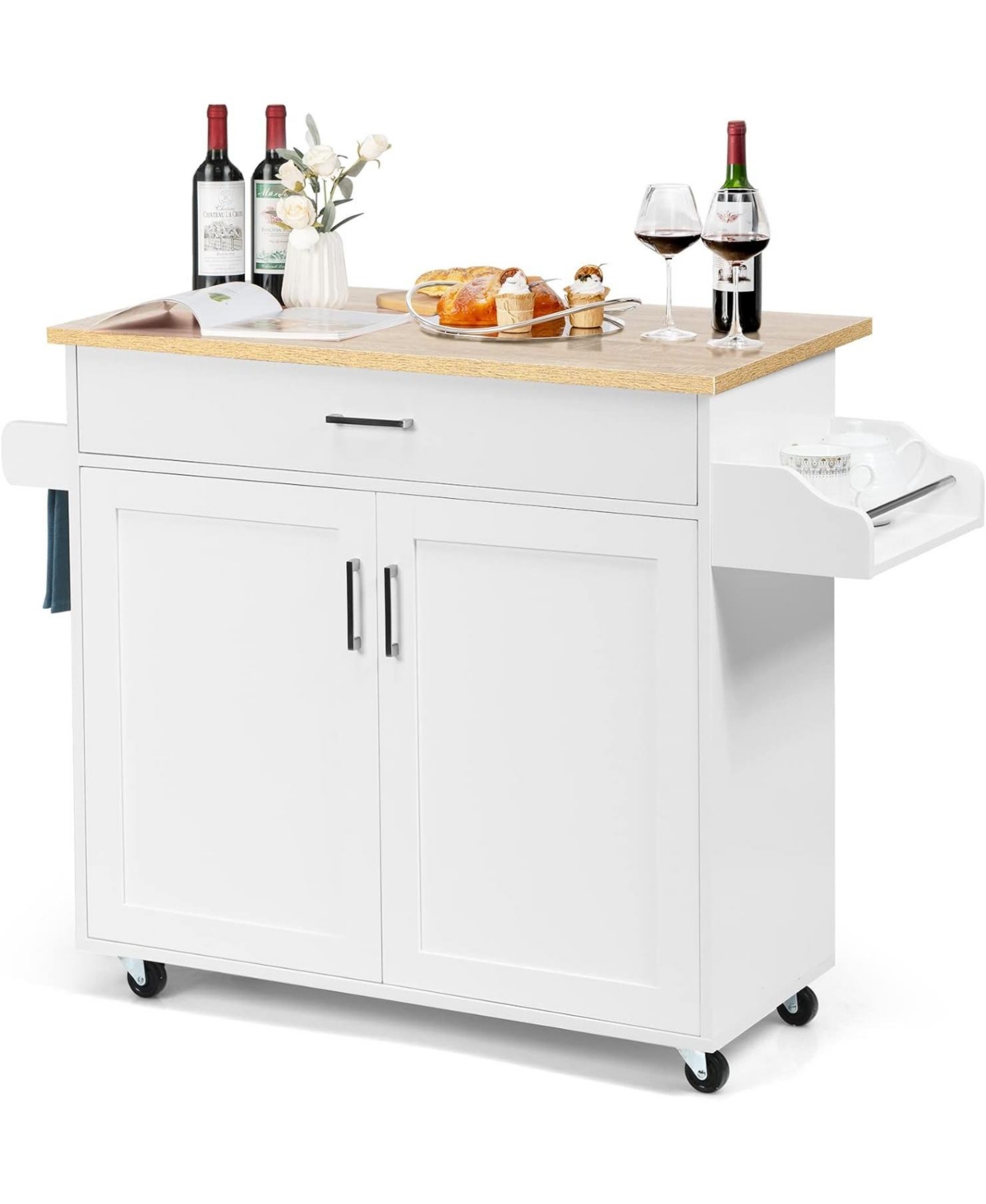 Click here for Sugift Rolling Kitchen Island Cart with Towel and... prices