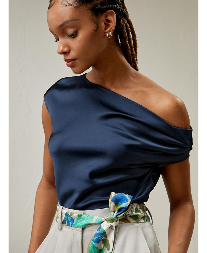 LILYSILK Women's Boat Neck Silk Top - Macy's