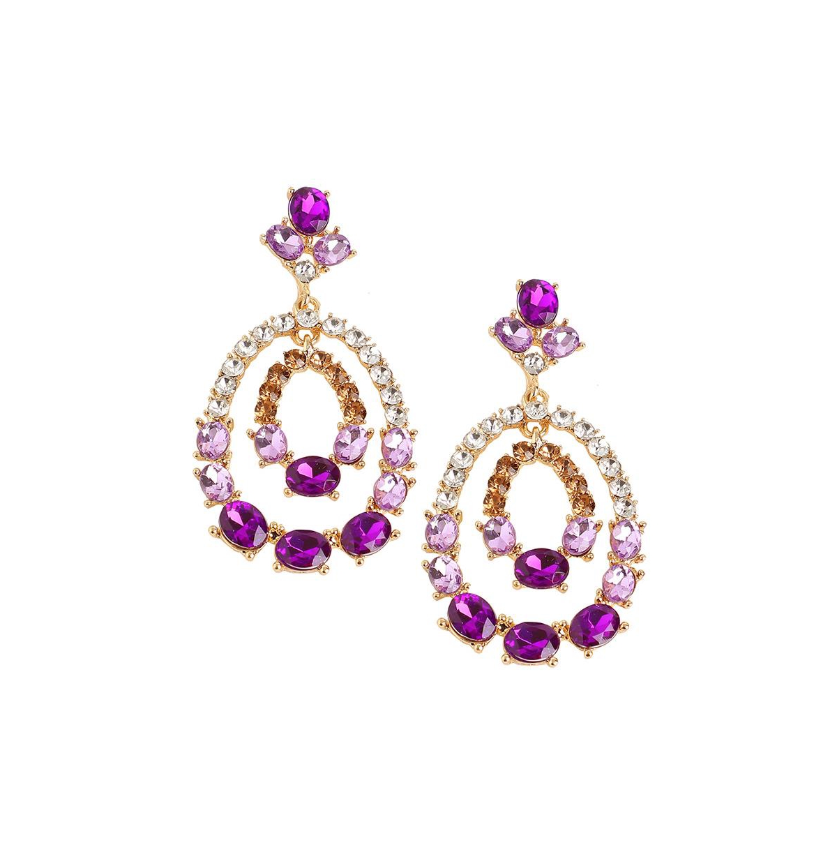 Click here for Sohi Womens Brown Dangling Drop Earrings - Purple prices