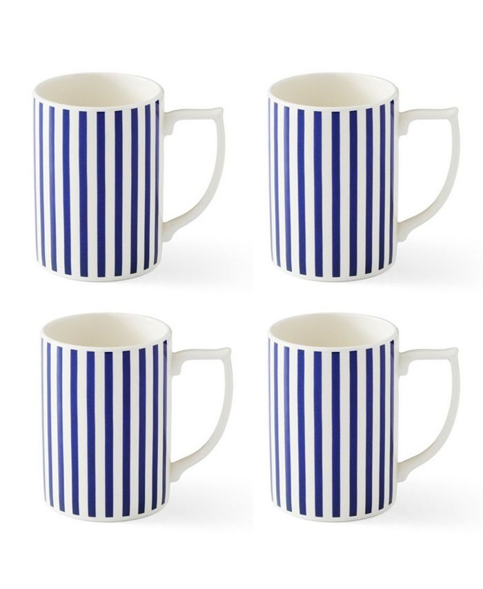 Spode Blue Italian Steccato Narrow Stripe Mugs, Set of 4 - Macy's